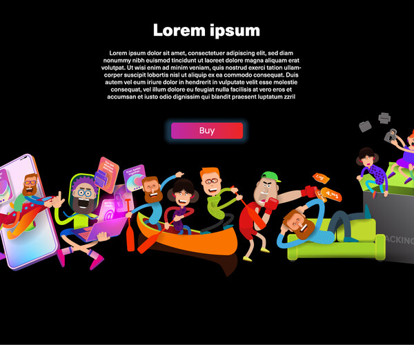 ArtStation - colorful banner poster with cartoon characters | Artworks