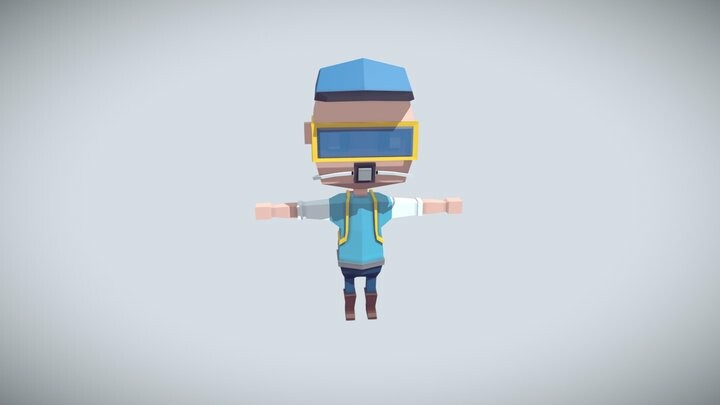 ArtStation - Low Poly Diver Rigged 3D Character model | Game Assets