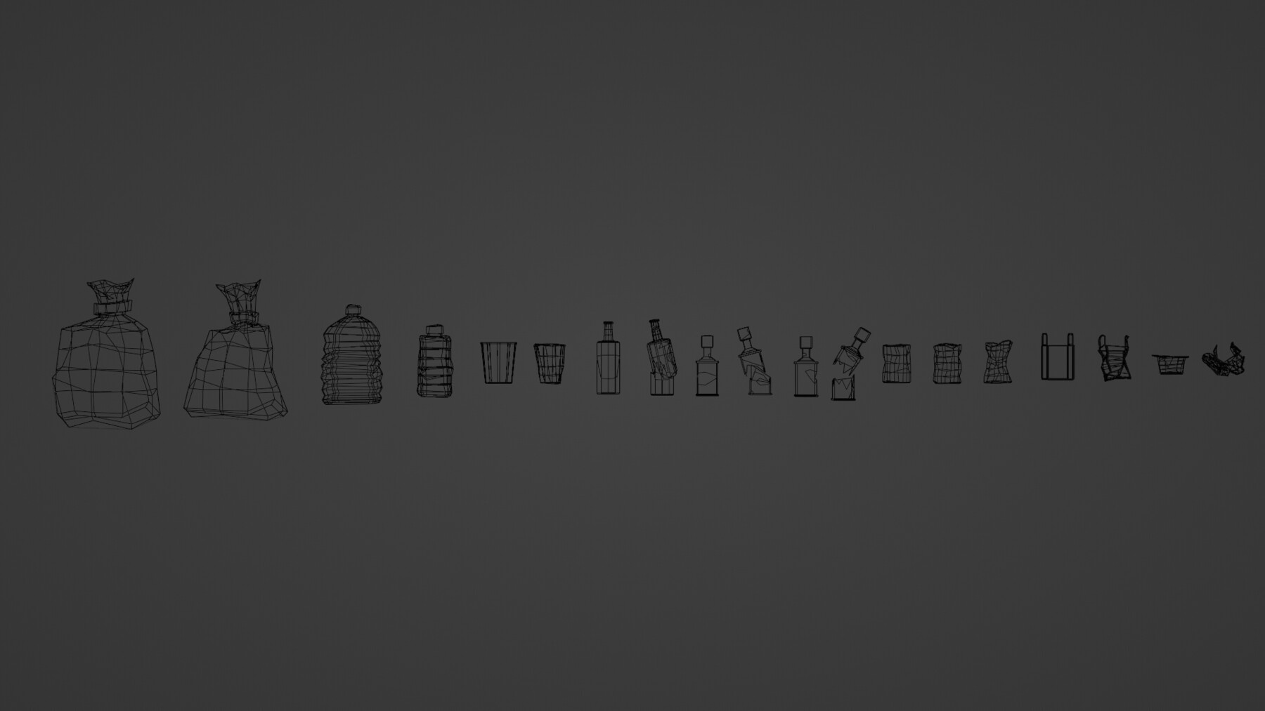 ArtStation - Trash Low Poly 3D Models | Game Assets