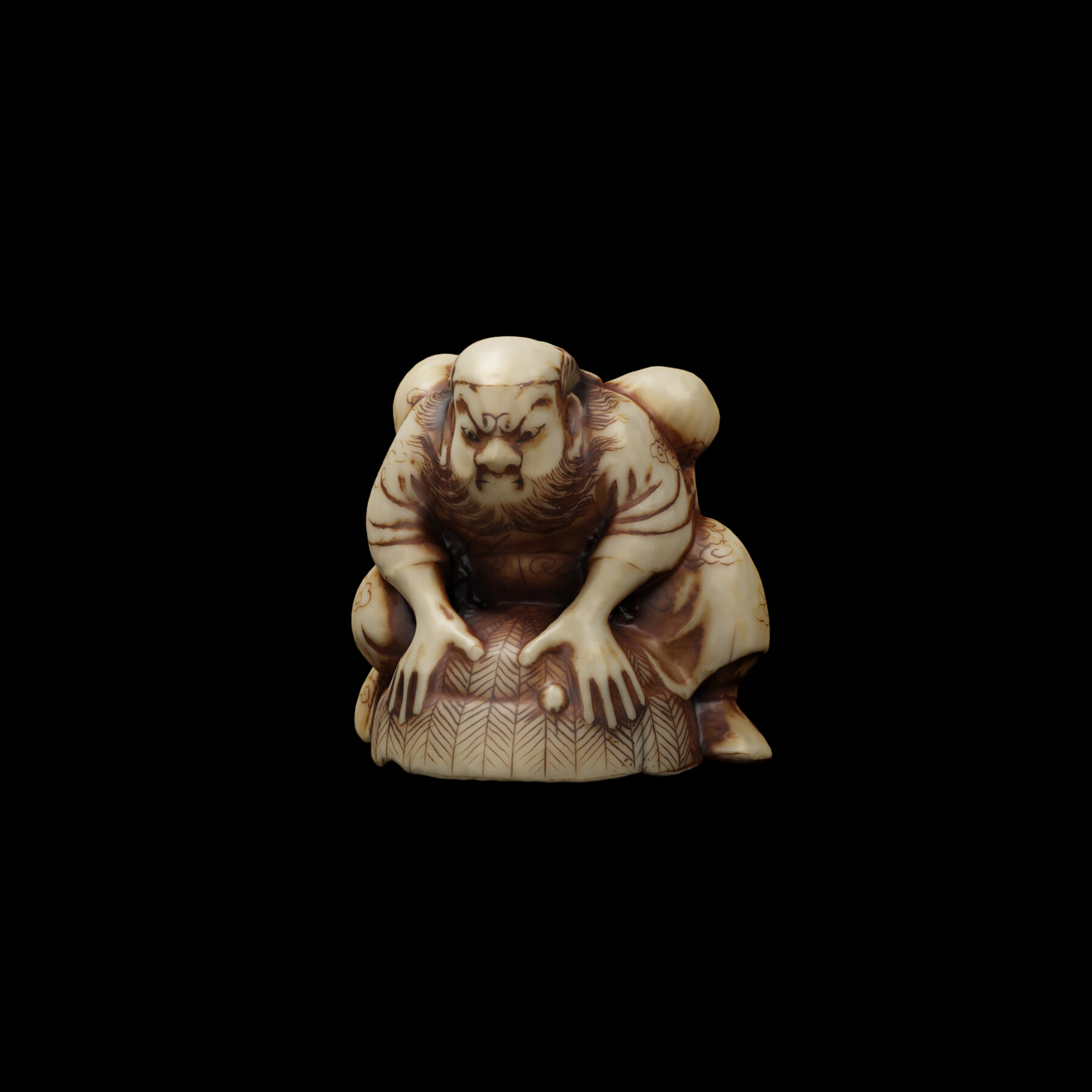 ArtStation - Netsuke of a Shoki capturing a demon with his hat | Game ...