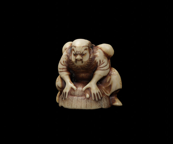 ArtStation - Netsuke of a Shoki capturing a demon with his hat | Game ...