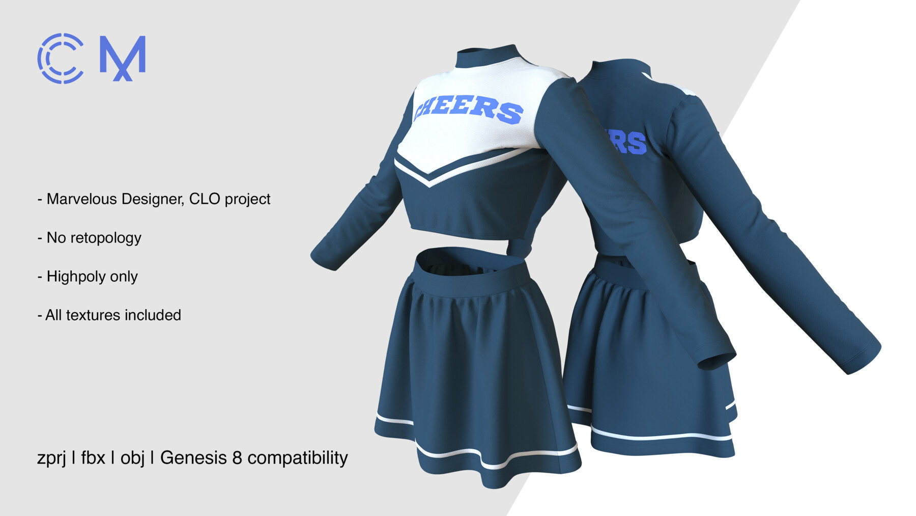 ArtStation - Cheerleader Outfit | Marvelous Designer | CLO3D project ...