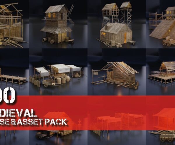 ArtStation - 100+medieval house & asset pack vol 01 | Game Assets