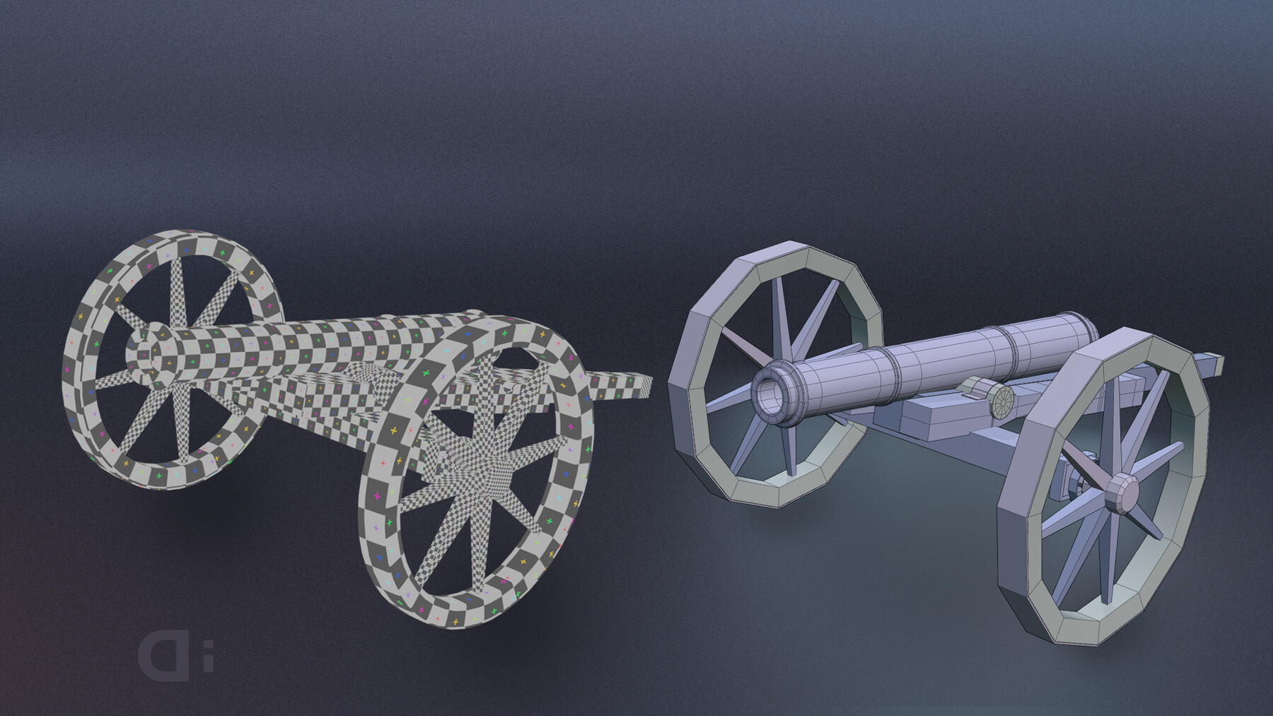 ArtStation - 5 Cannons Base Mesh - Game Ready | Game Assets