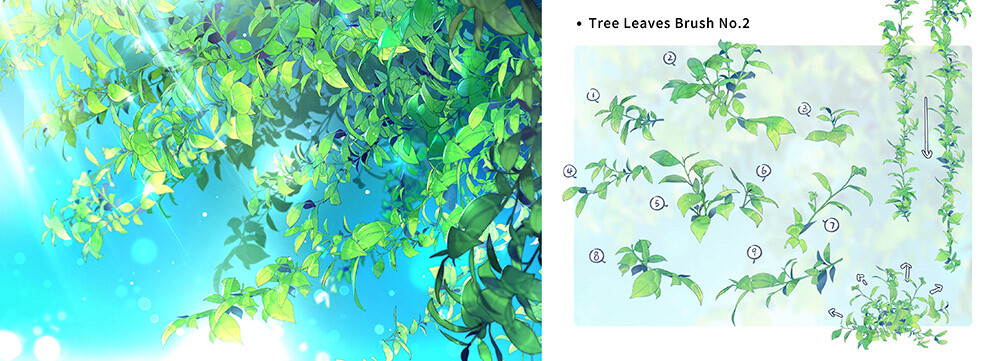 ArtStation - 3 Tree Leaves Brushes for ClipStudioPaint/18 PNG images ...