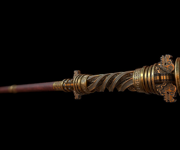 ArtStation - Chinese Combat Staff | Game Assets