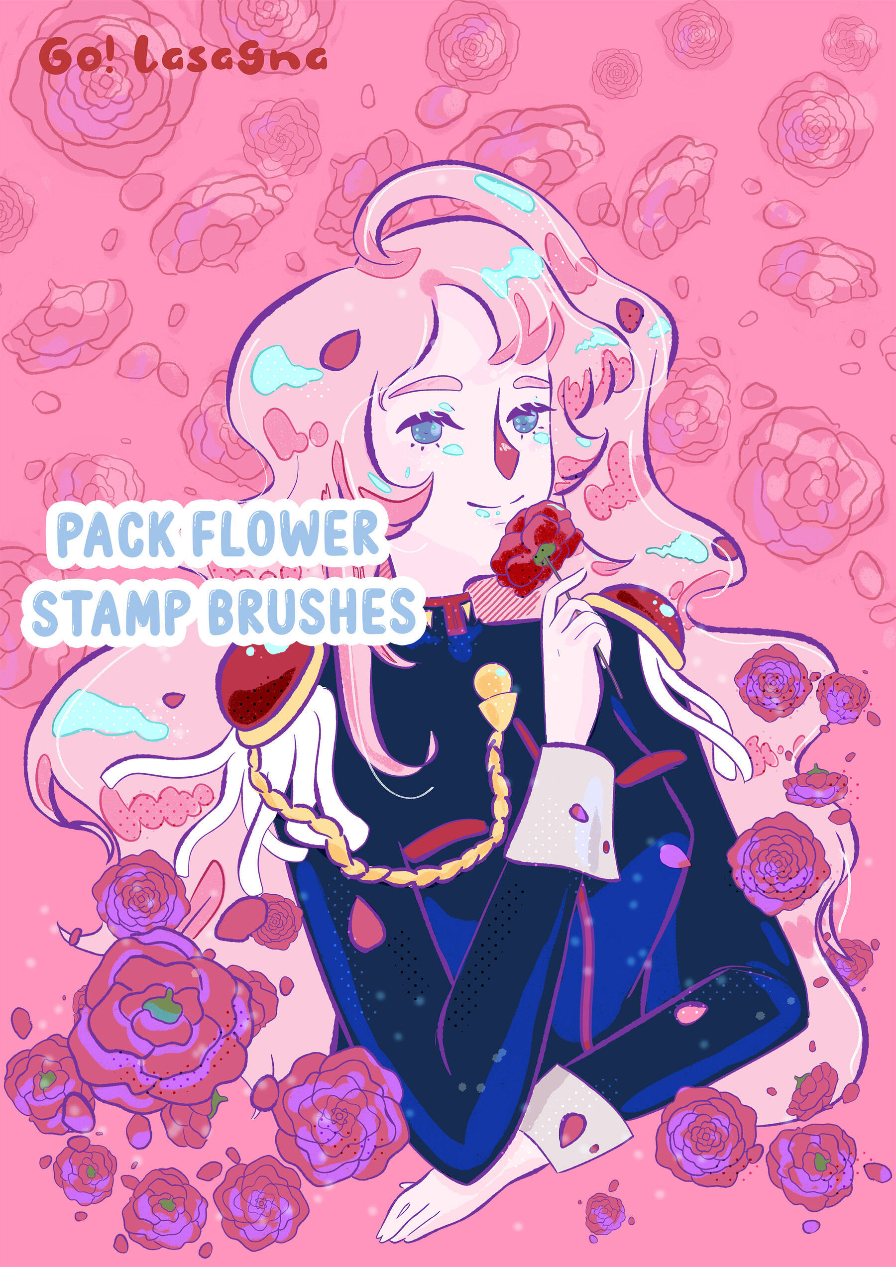 ArtStation - PACK FLOWER STAMP BRUSHES | Brushes