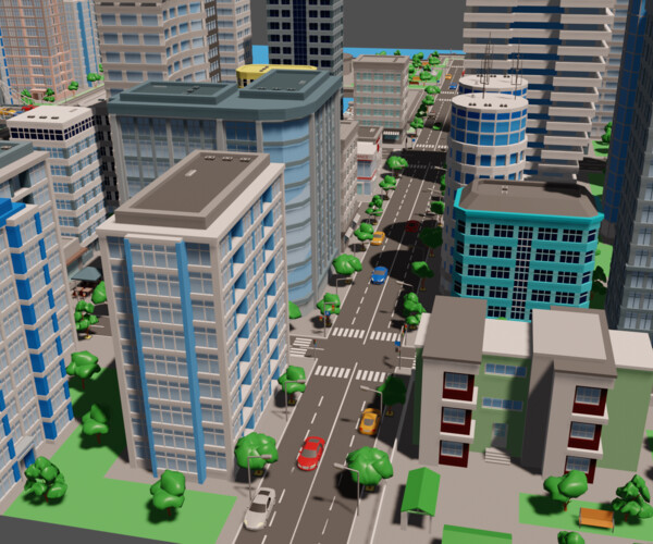 ArtStation - City 2 Metropolis Low-poly 3D model | Game Assets
