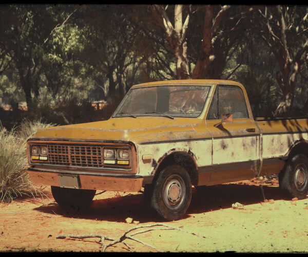 ArtStation - Vintage Car Vol. 4 - Pickup - Unreal Engine 5 | Game Assets