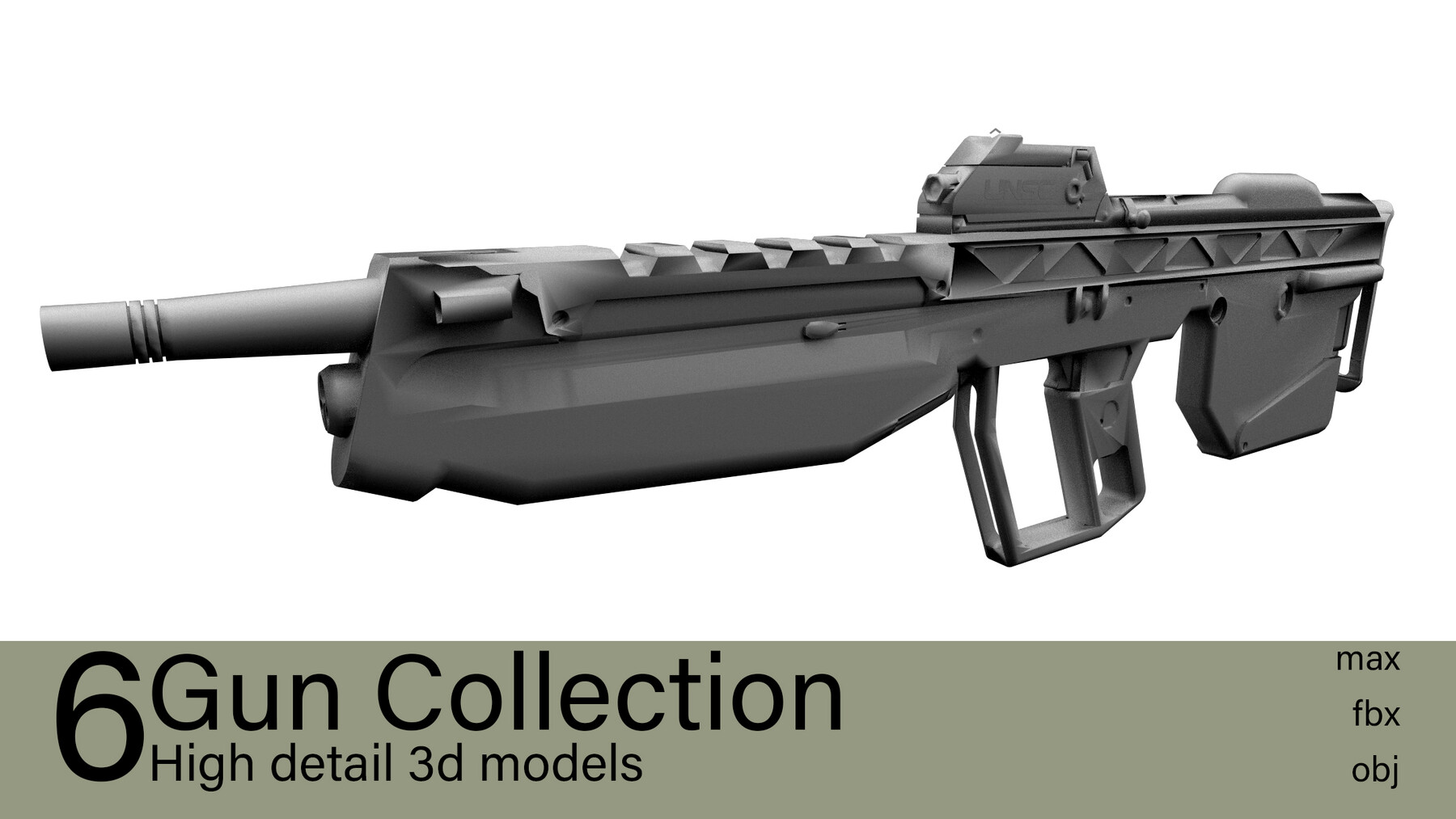 ArtStation - 6 Gun Collection 3d models-max.fbx.obj | Resources