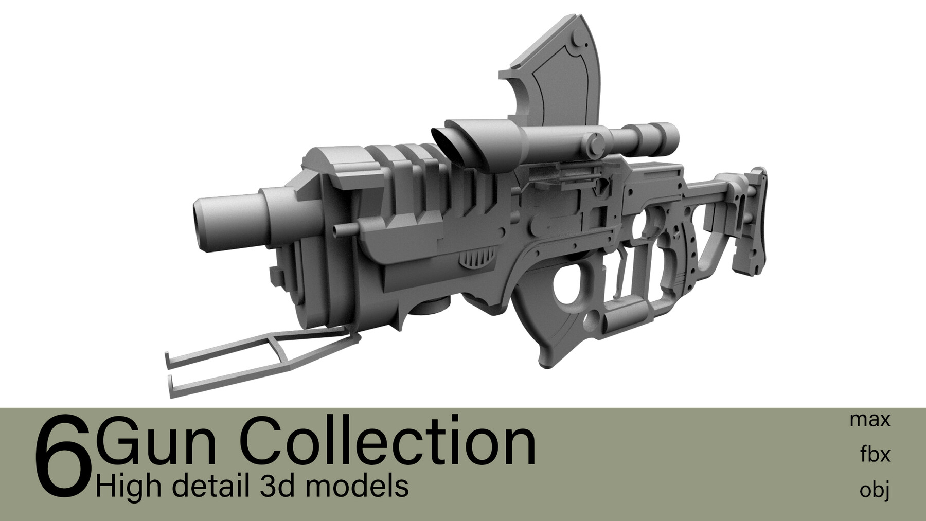 ArtStation - 6 Gun Collection 3d models-max.fbx.obj | Resources