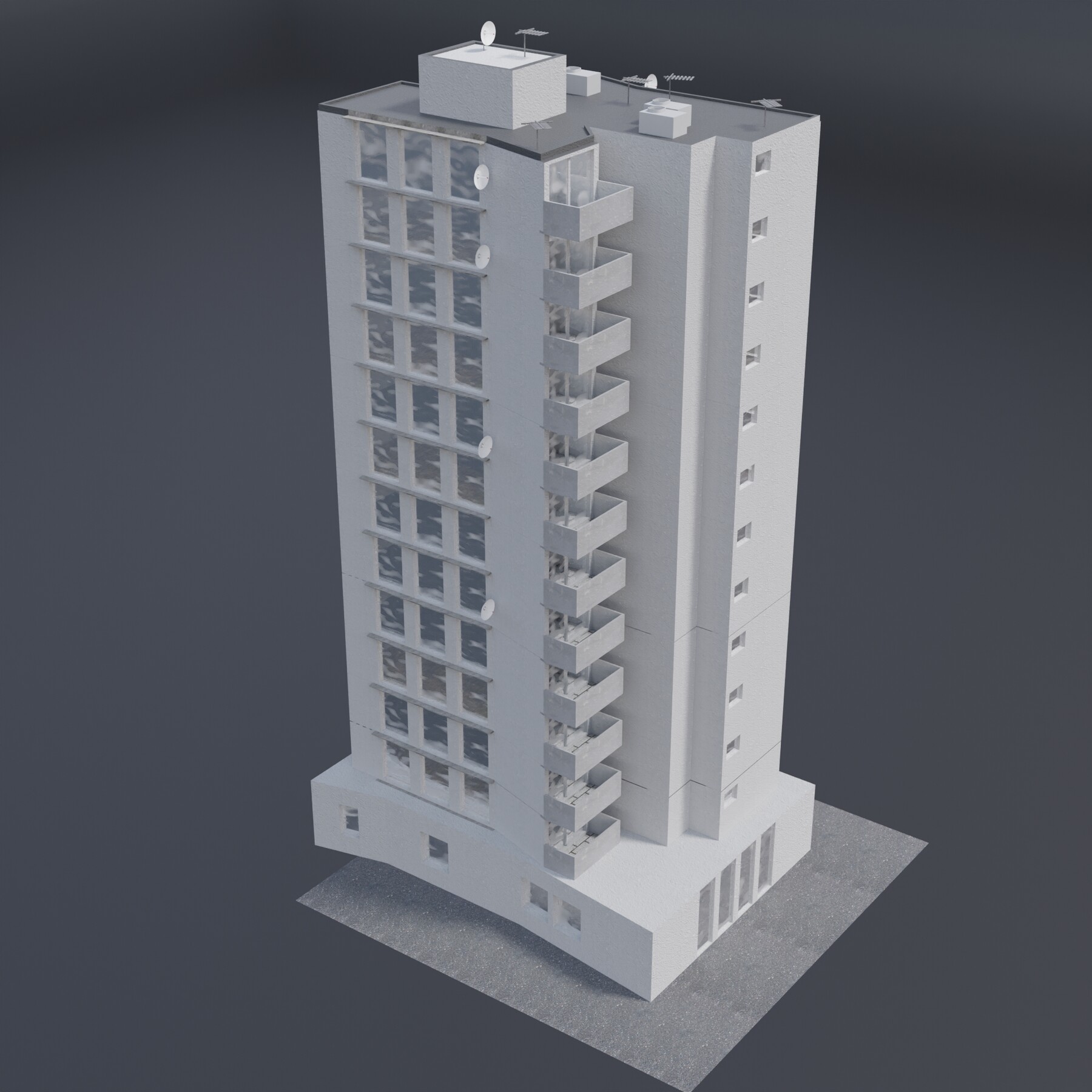 ArtStation - High Rise 1 - 3D-Model | Game Assets