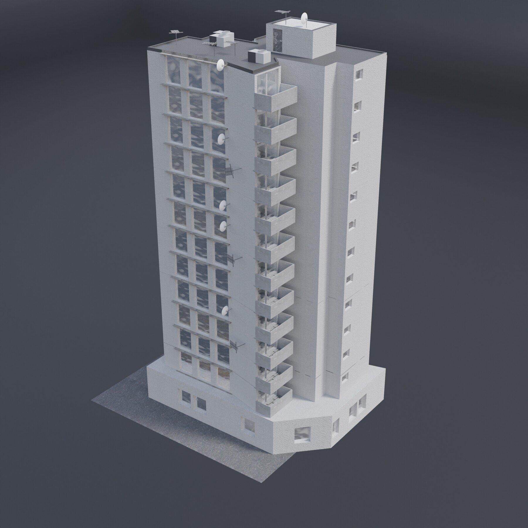 ArtStation - High Rise 1 - 3D-Model | Game Assets