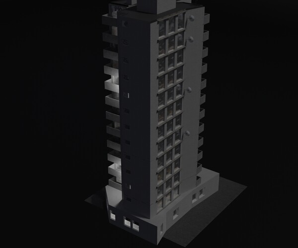 ArtStation - High Rise 1 - 3D-Model | Game Assets
