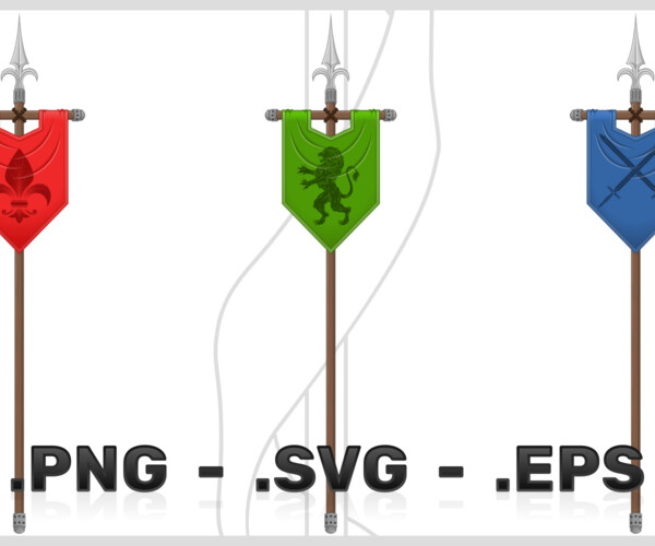 ArtStation - vector designs of medieval flag on a spear | Artworks