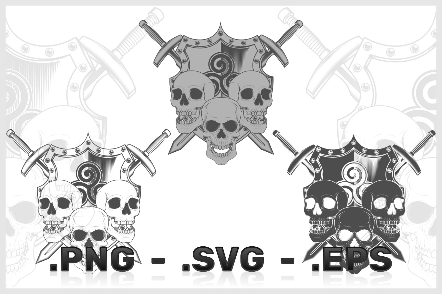 ArtStation - Shield Vector Design With Skulls And Swords | Artworks