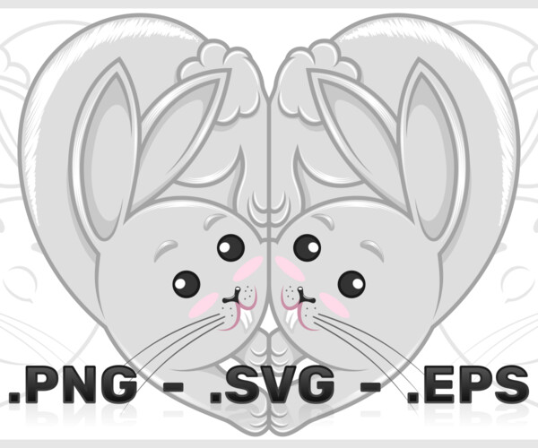 ArtStation - Vector Design Of Rabbits In The Shape Of A Heart | Artworks
