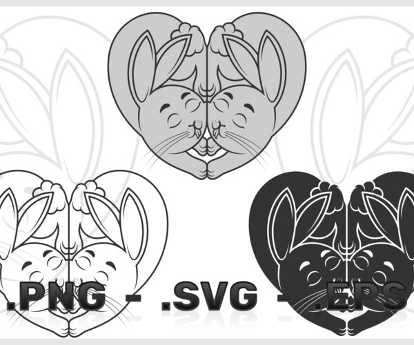 ArtStation - Vector Design Of Rabbits In The Shape Of A Heart | Artworks