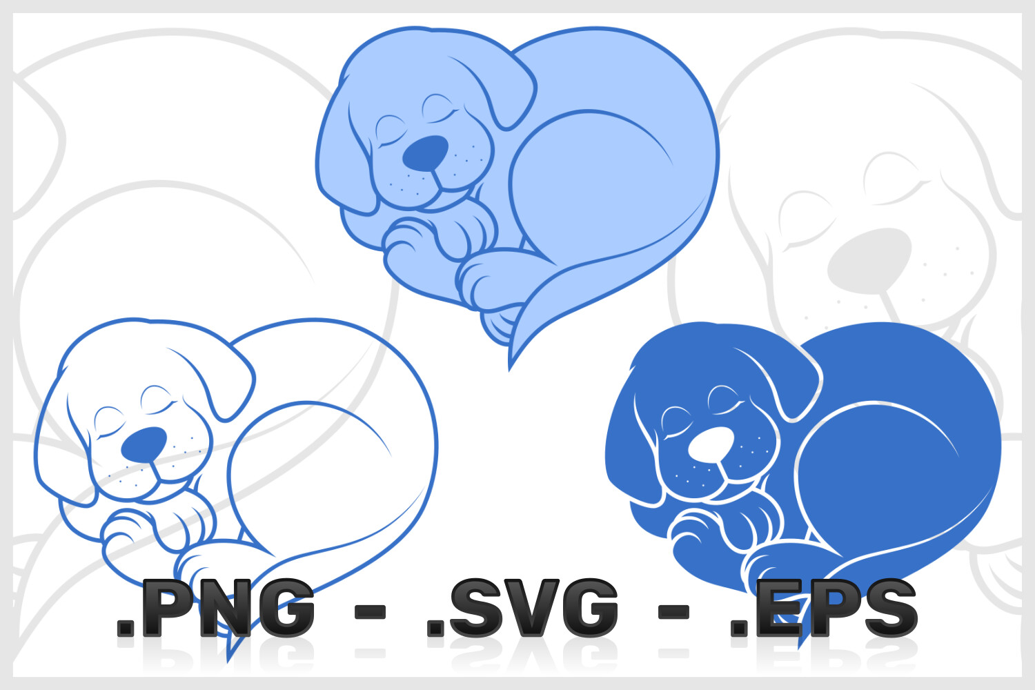 ArtStation - Heart Shaped Puppy Vector Design | Artworks