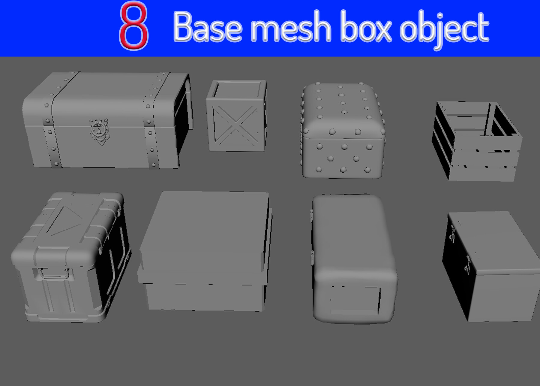 ArtStation - 8 base mesh box object | Game Assets