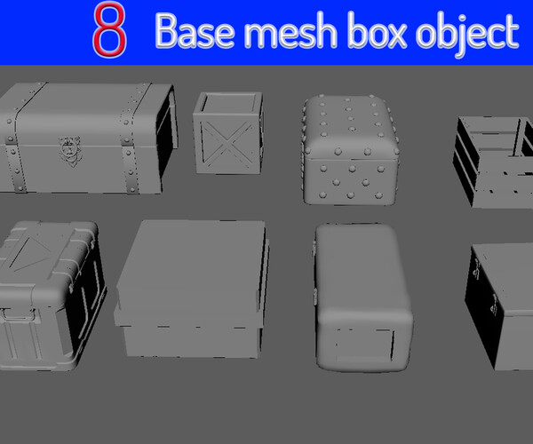 ArtStation - 8 base mesh box object | Game Assets