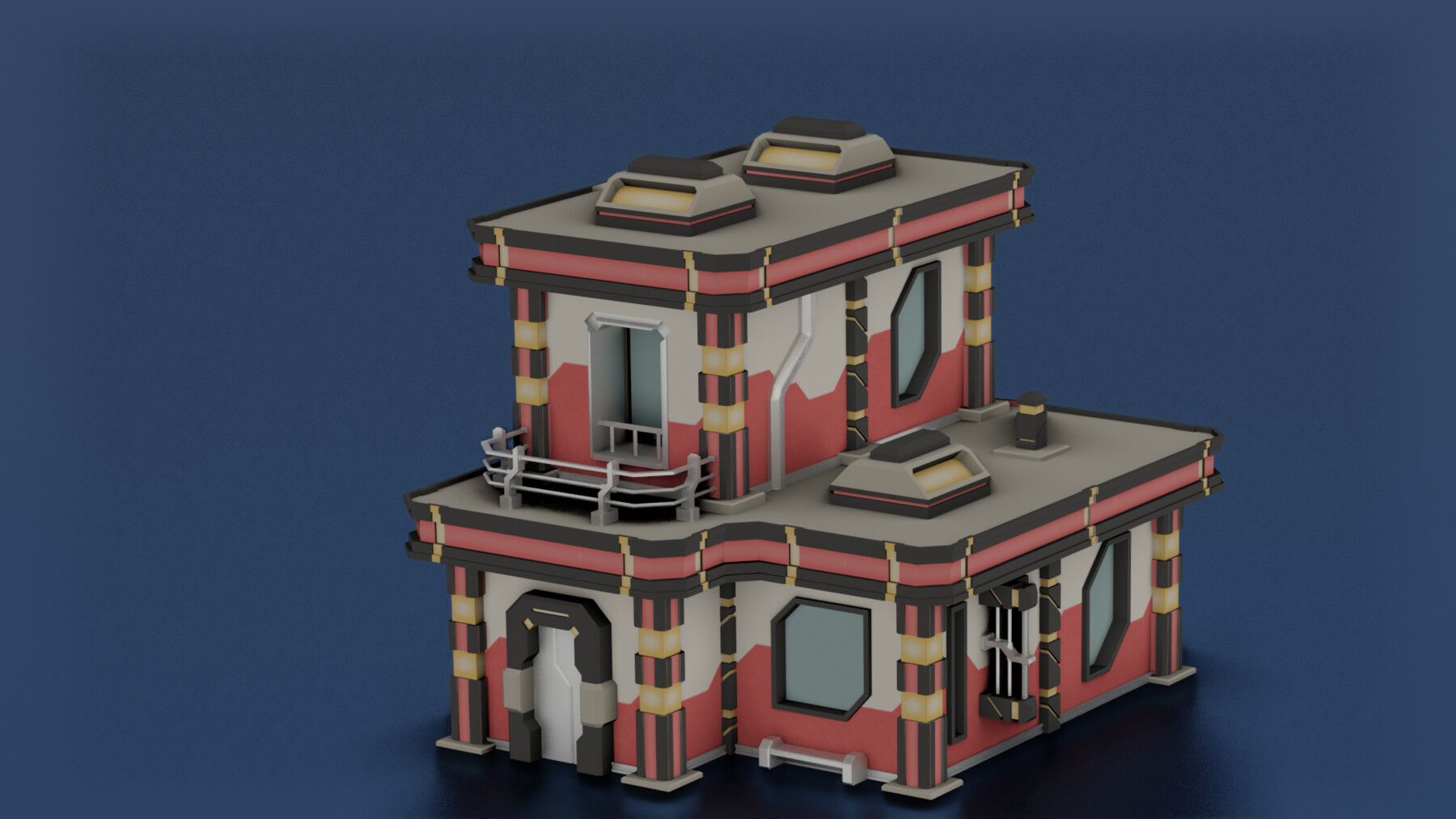 ArtStation - SCI FI BUILDING GAME READY LOW POLY | Game Assets
