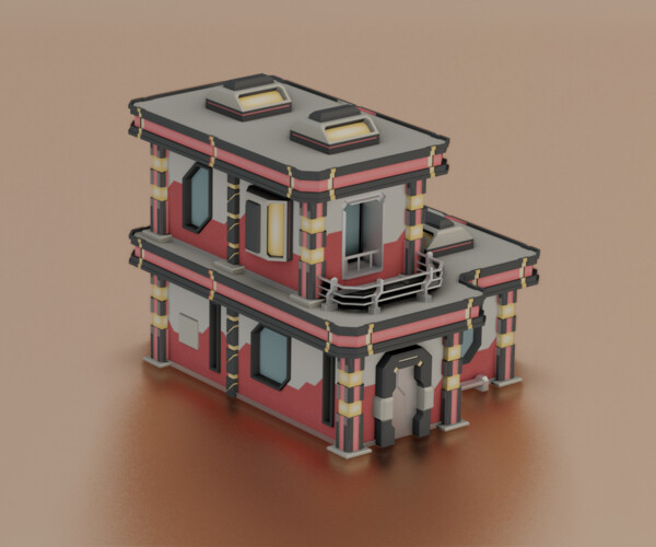 ArtStation - SCI FI BUILDING GAME READY LOW POLY | Game Assets