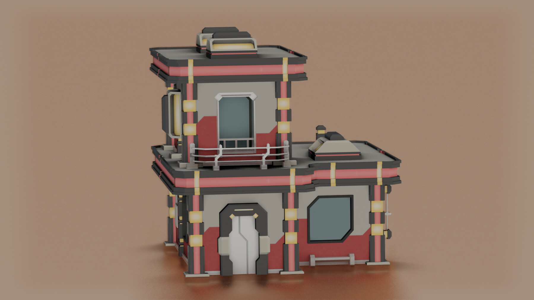 ArtStation - SCI FI BUILDING GAME READY LOW POLY | Game Assets