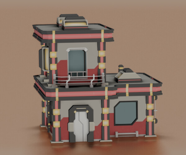 ArtStation - SCI FI BUILDING GAME READY LOW POLY | Game Assets
