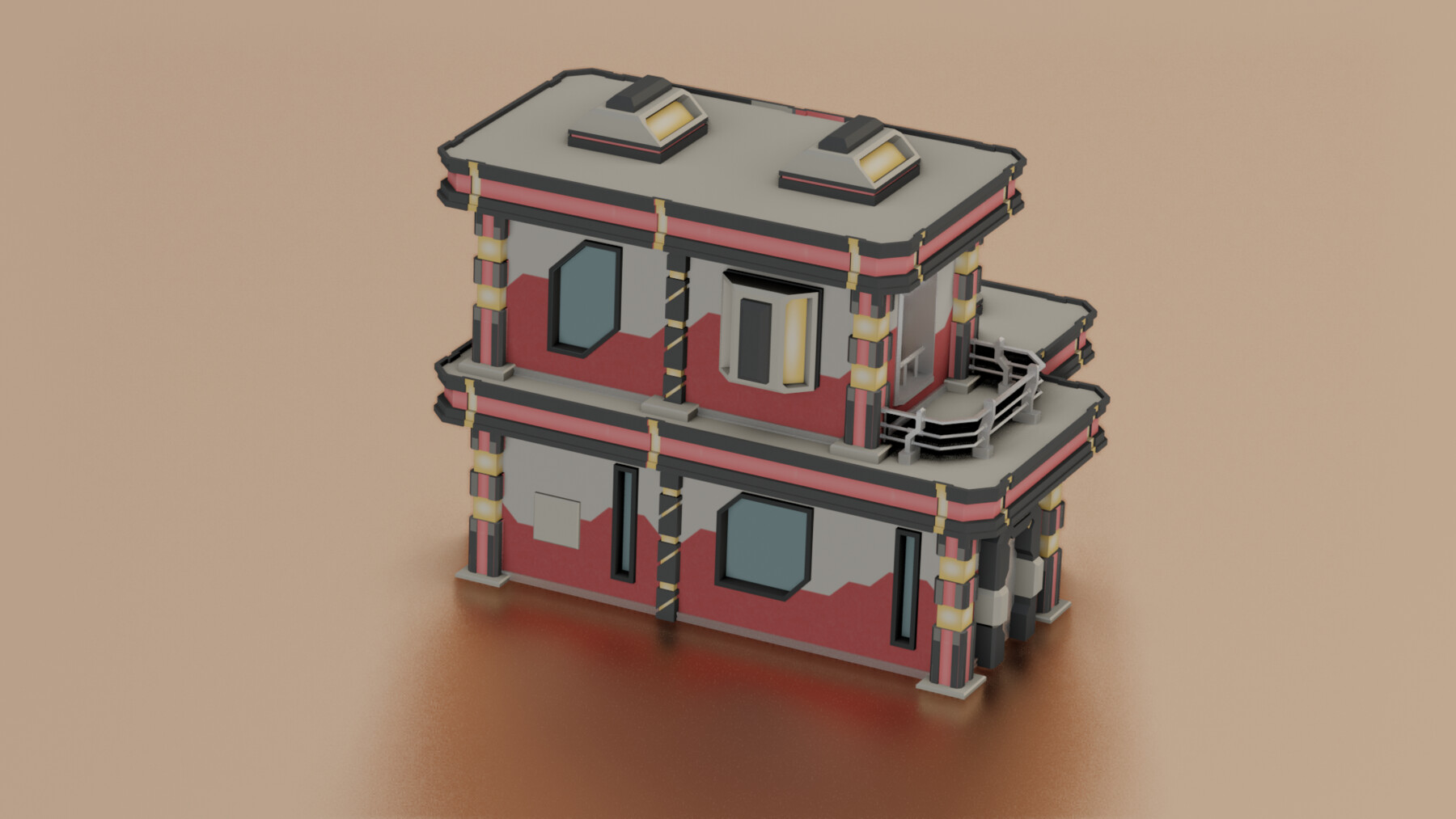 ArtStation - SCI FI BUILDING GAME READY LOW POLY | Game Assets