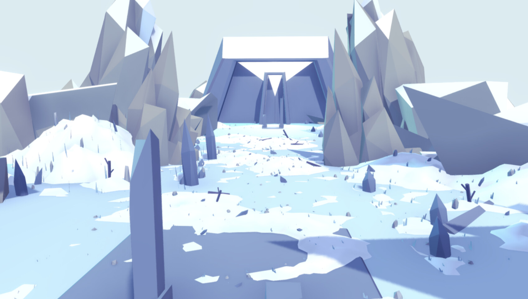 ArtStation - A door in snow - Low poly stylized environment | Game Assets
