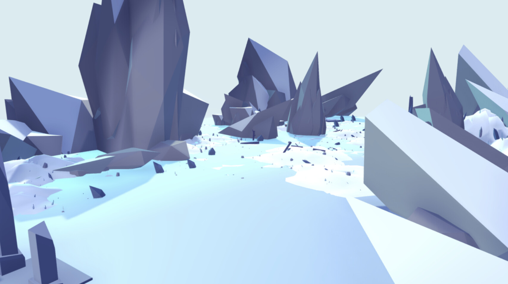 ArtStation - A door in snow - Low poly stylized environment | Game Assets