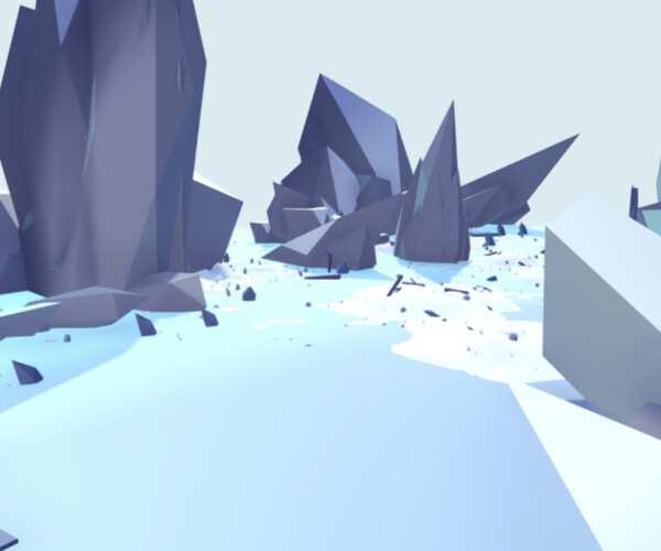 ArtStation - A door in snow - Low poly stylized environment | Game Assets