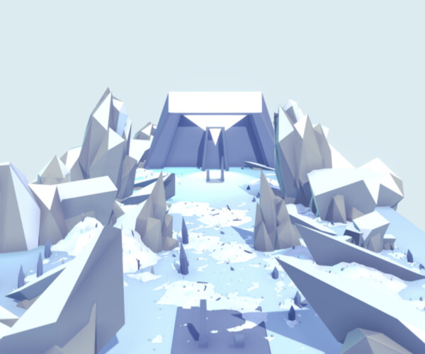ArtStation - A door in snow - Low poly stylized environment | Game Assets