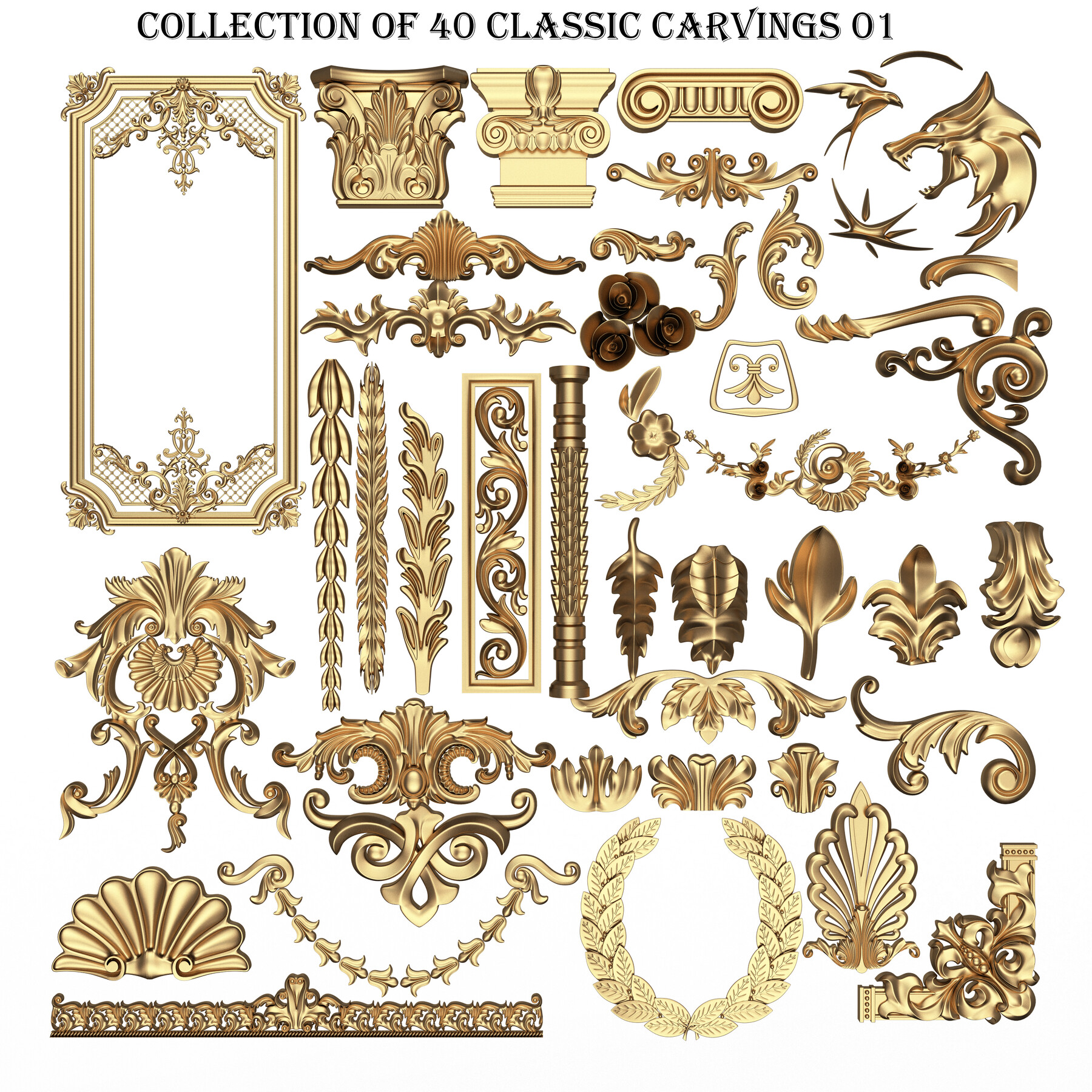 ArtStation - Collection of 170 Classic Carvings 06 | Resources
