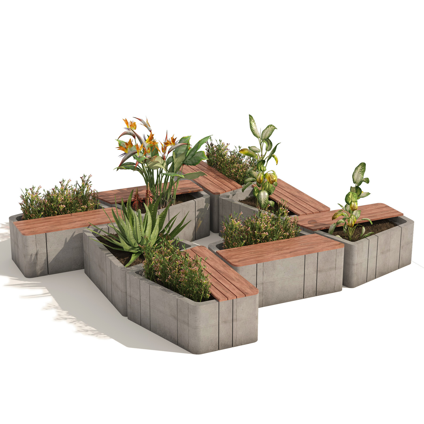ArtStation - Modular Planters with bench | Resources