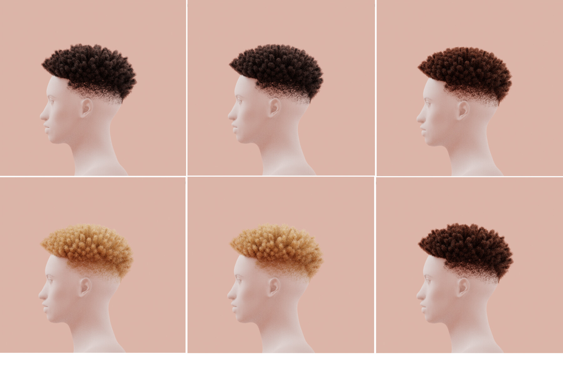 ArtStation - Afro Taper Fade Hair | Game Assets