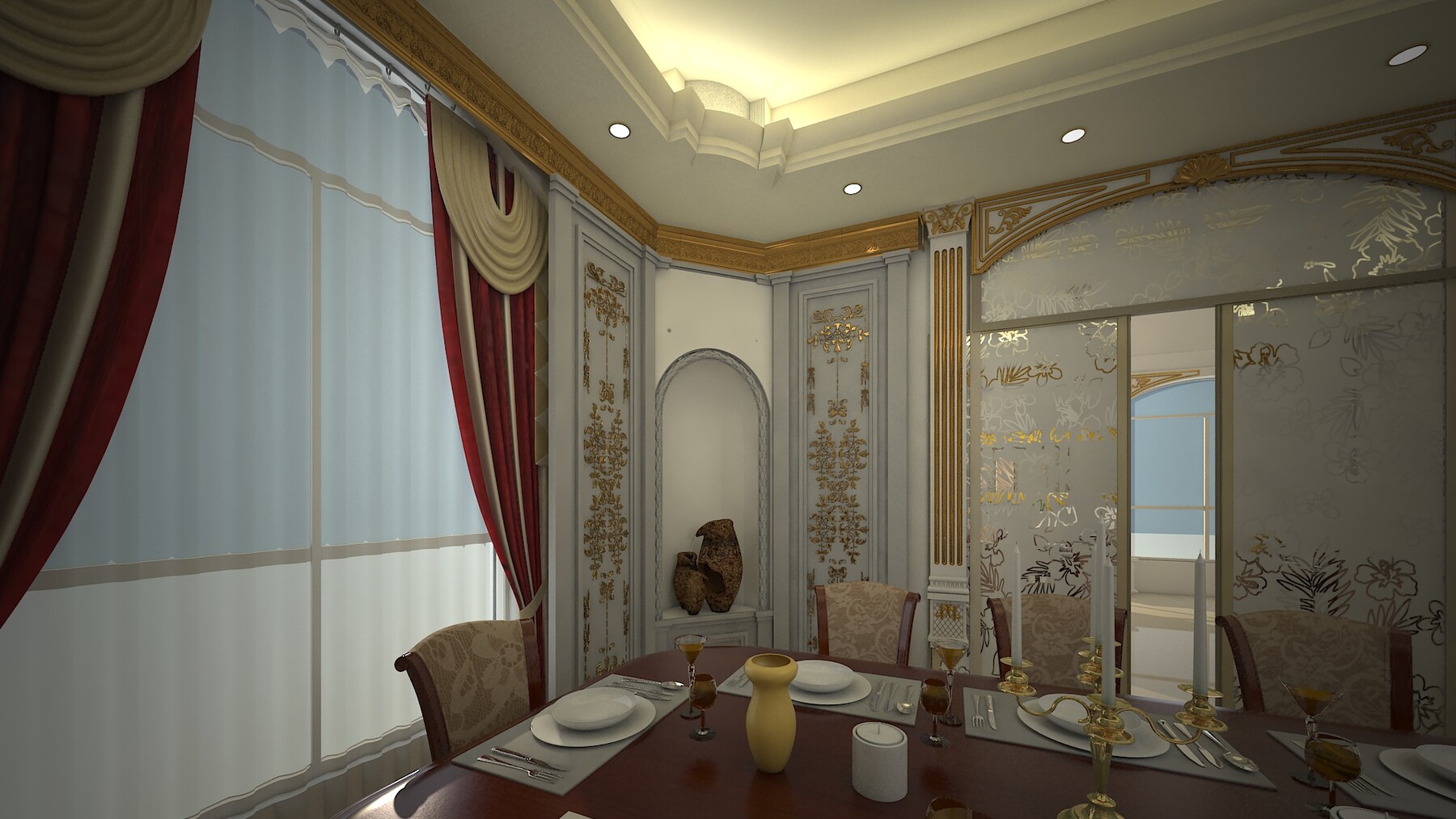 ArtStation - Classic Dining Room Interior model | Resources