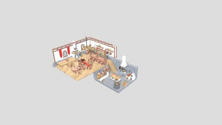 ArtStation - Low poly Tavern asset pack | Game Assets