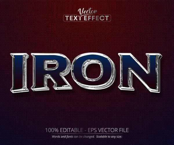 ArtStation - Iron editable text effect, shiny luxury silver text style ...