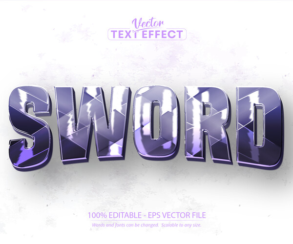 ArtStation - Sword text effect, editable war game and cartoon text ...