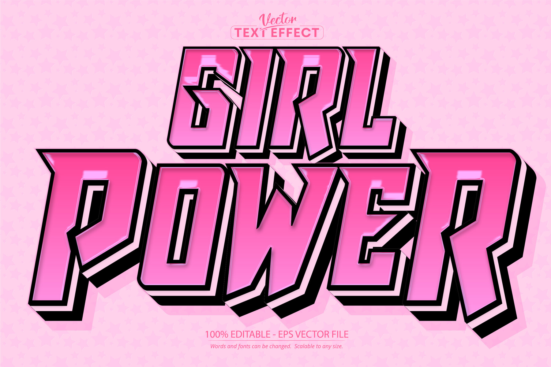 ArtStation - Girl Power text effect, editable pink and cartoon text ...