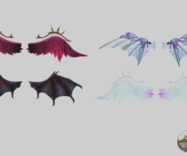 ArtStation - 4 wings pack for games | Game Assets