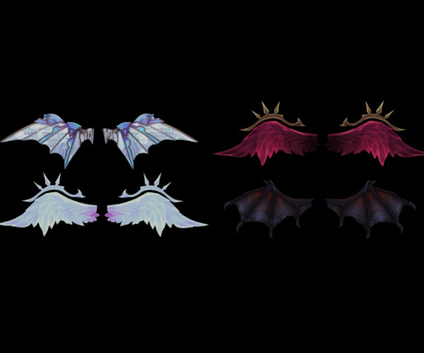 ArtStation - 4 wings pack for games | Game Assets