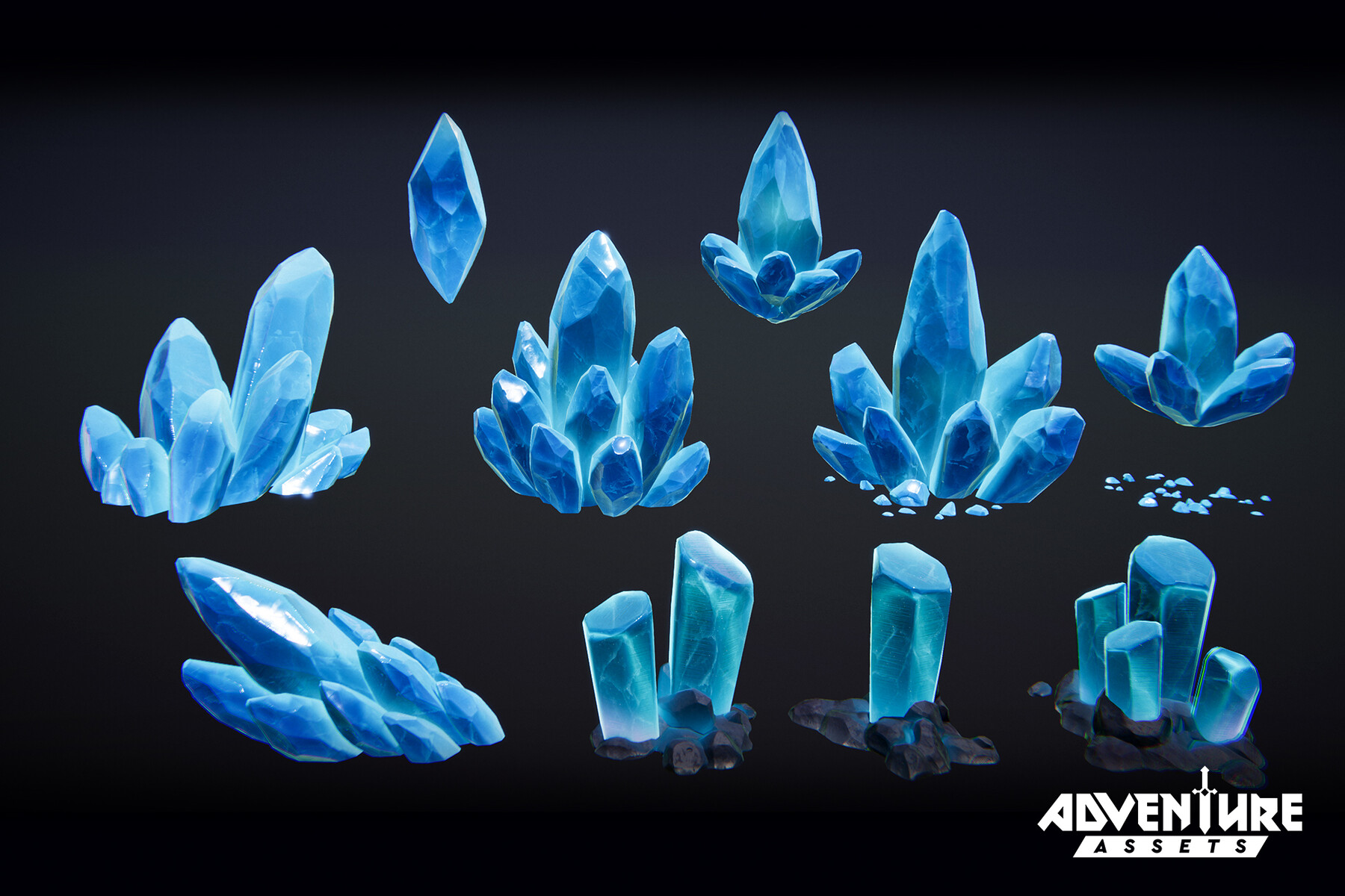 ArtStation - Ultimate Crystals Pack (Game Ready) | Game Assets