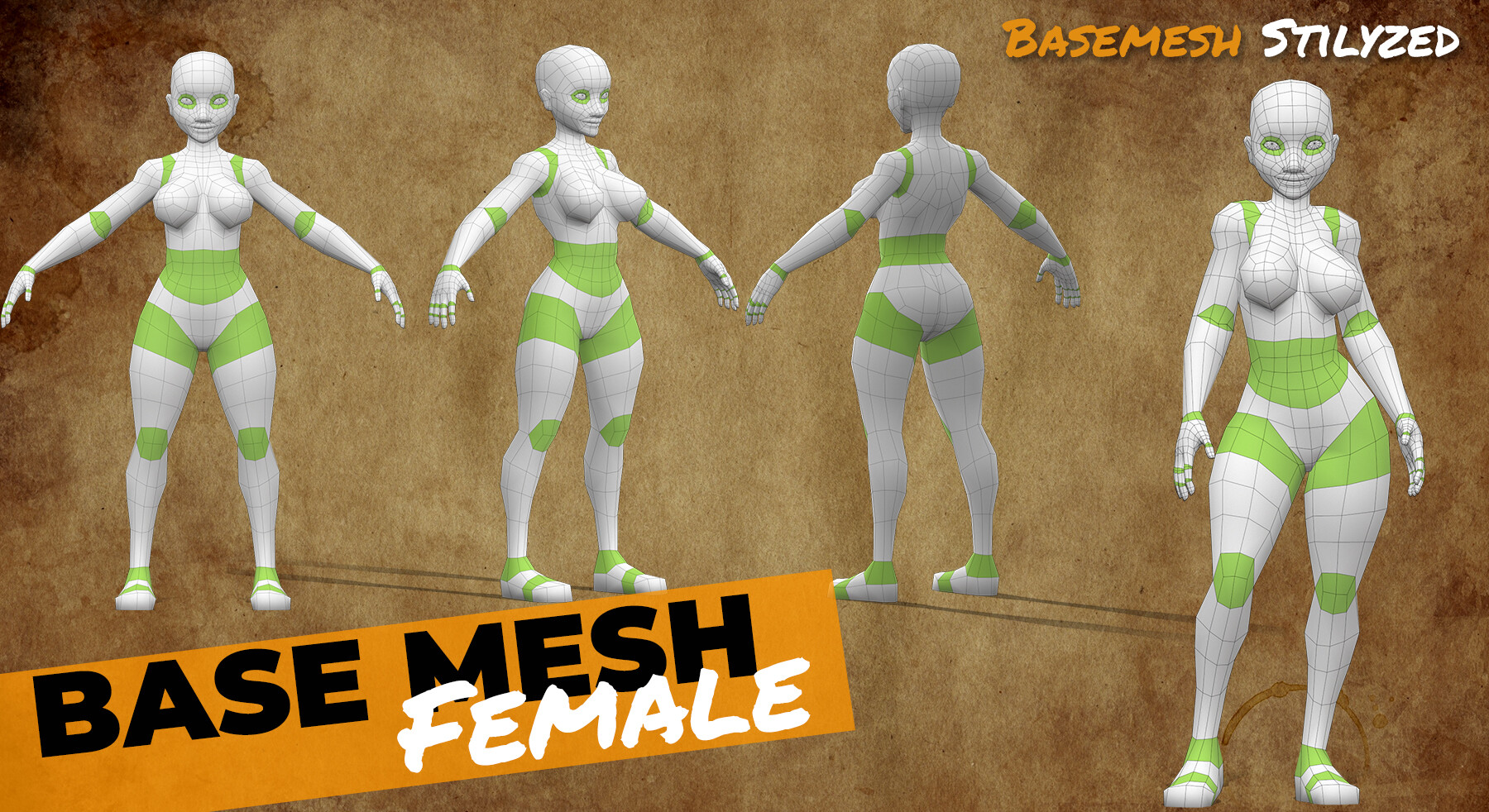 ArtStation - Base mesh Female stilyzed low poly | Resources