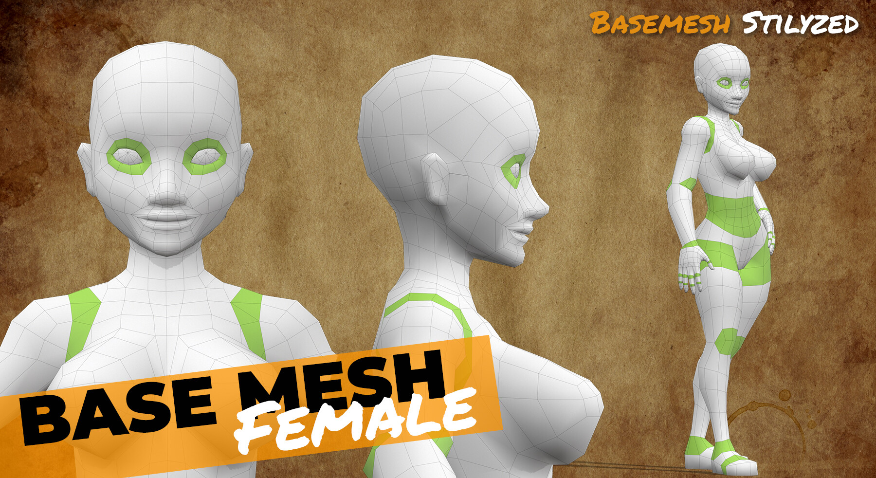 ArtStation - Base mesh Female stilyzed low poly | Resources