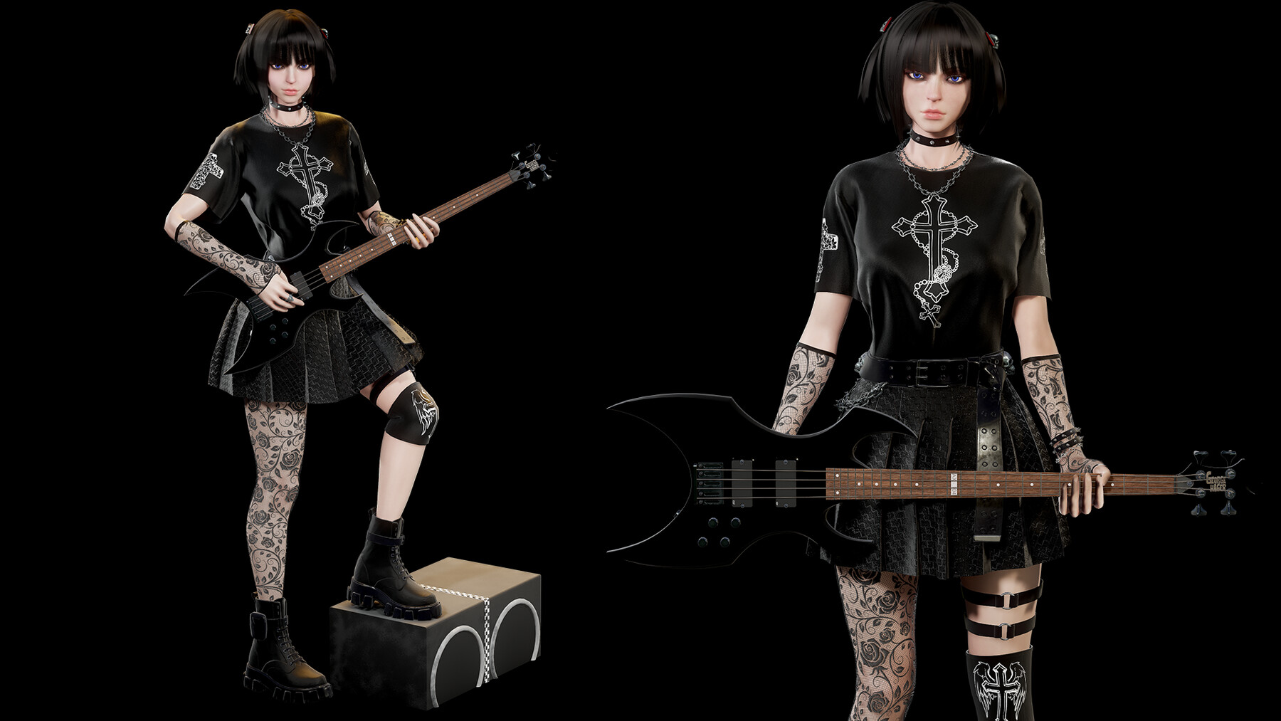 ArtStation - Rocker Girl HANNA | Game Assets