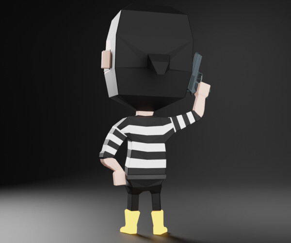 ArtStation - Thief Low Poly Rigged & Animated 3D Model | Resources