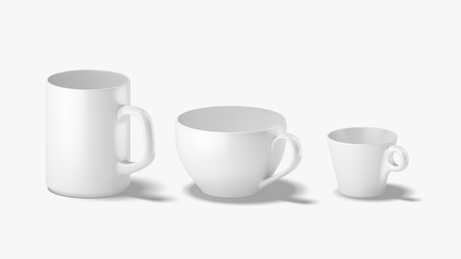 ArtStation - 10 Mugs Shapes - white ceramic cups with different forms ...